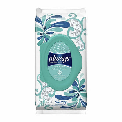 Buy Always Feminine Wipes Fresh & Clean 32 Each By Always Discreet ...