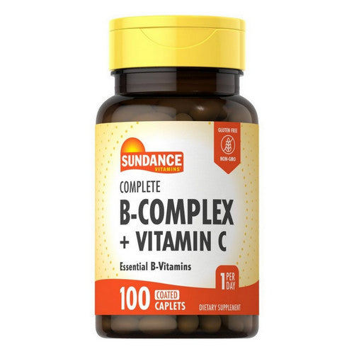 Buy Sundance Vitamins Complete B-Complex + Vitamin C Coated Caplets 100 ...