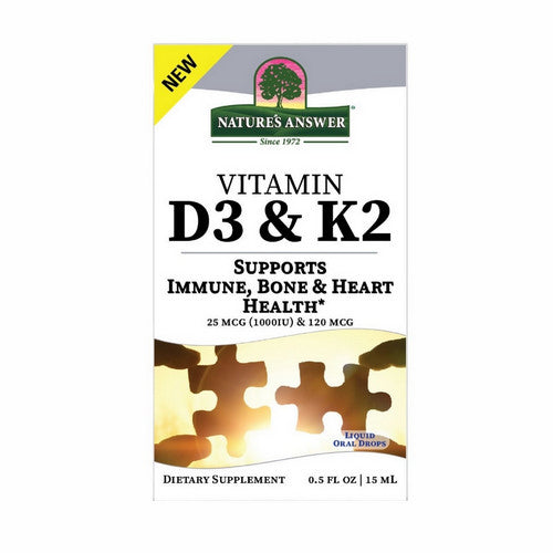 Buy Vitamin D3 & K2 Drops .5 Oz By Nature's Answer | Herbspro.com