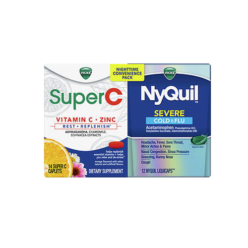 Buy Vicks NyQuil Severe and Super C Nighttime Convenience 26 Caps By ...