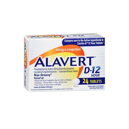 Buy Allergy & Sinus D 12 Hour Extended Release 24 Tablets By Bronkaid ...
