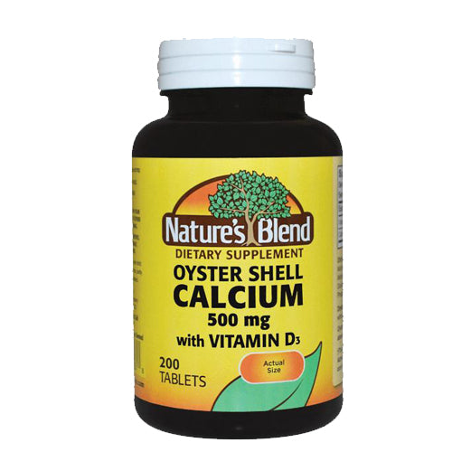 Buy Calcium Oyster Shell With Vitamin D3 200 Tabs By Nature's Blend ...
