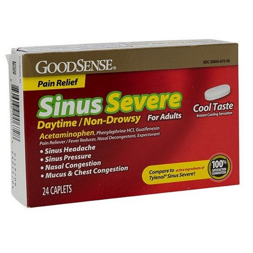 Perrigo Direct, Sinus Congestion Plus Pain Severe, 24 Caps