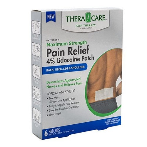 Theracare, Maximum Strength Pain Relief Patch 4% Lidocaine Patch, 6 Co