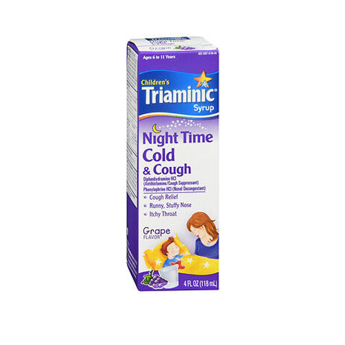 Buy Triaminic Childrens Night Time Cold Cough Syrup Grape 4 Oz By ...